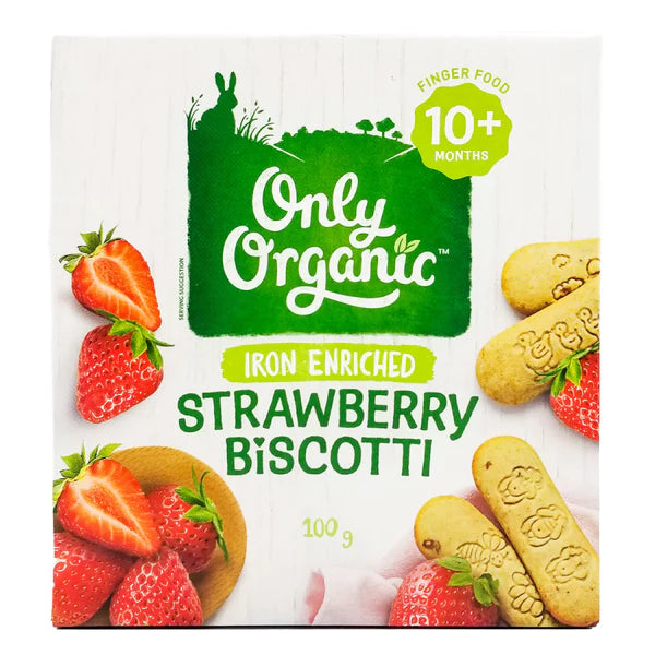 Only Organic Strawberry Biscotti 100g (10+months) – Urban Mom