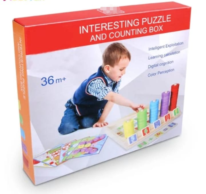 Wooden Interesting Puzzle and Counting Box – Urban Mom