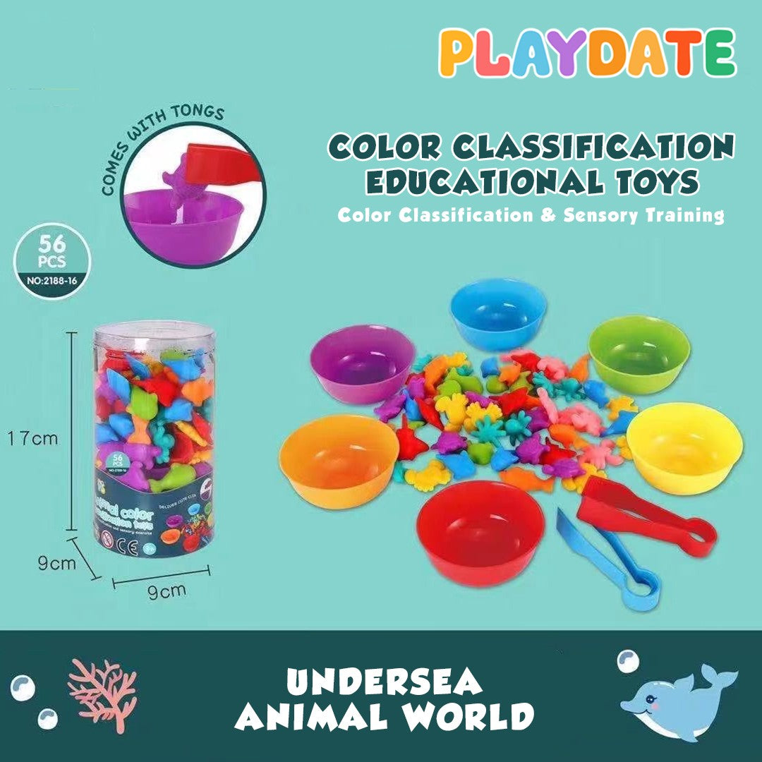 Playdate Color Classification Educational Toys - Cups and Tongs Set ...